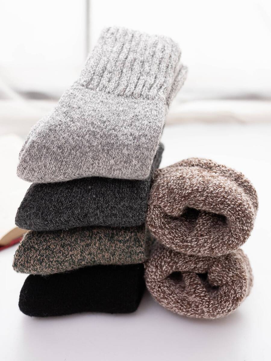 5pairs Men Solid Crew Socks | SHEIN USA