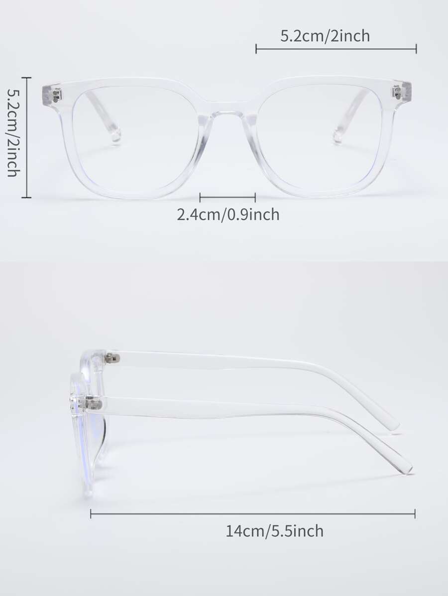 Square Frame Anti-Blue Light Eyeglasses Clear Glasses Clear Glasses ...