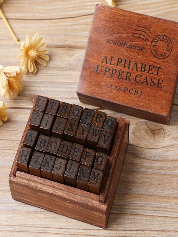 ختم خشبي بتصميم عبارة عشوائي قطعة واحدة | شي إن