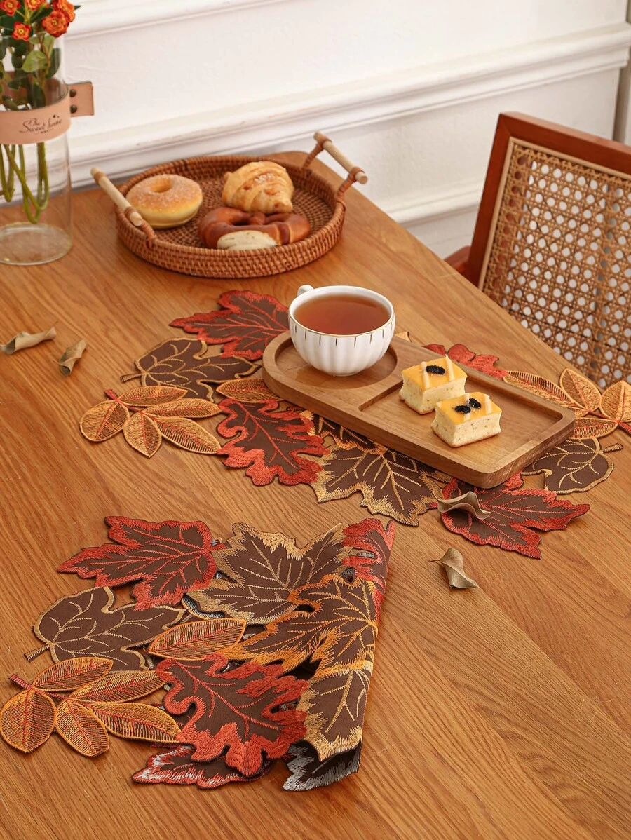 1pc Maple Leaf Design Placemat | SHEIN USA