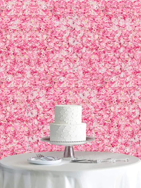 1pc Plastic Artificial Rose Flower Wall, 24x16 Inch Faux Flower Panel ...