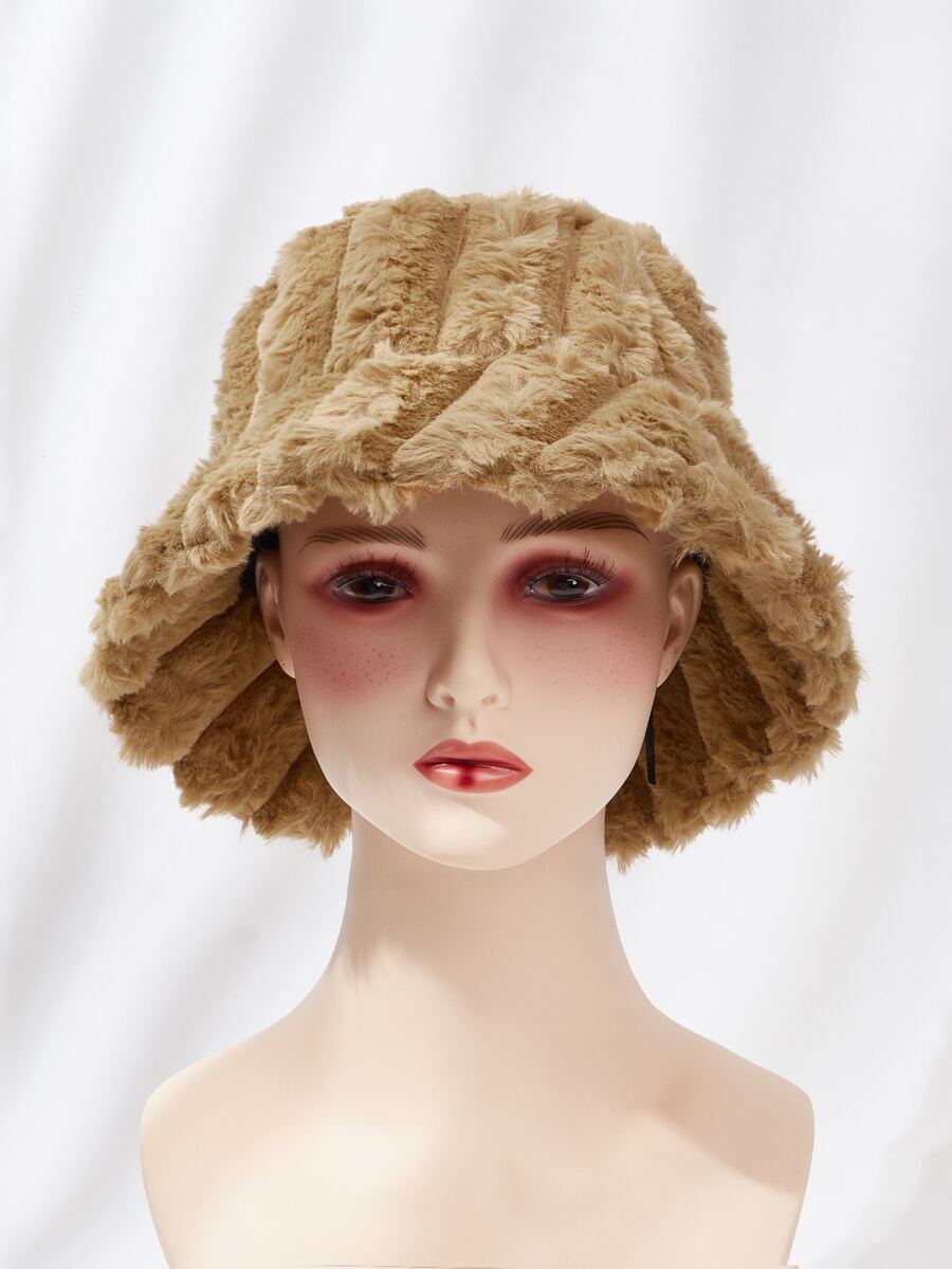 Solid Fluffy Bucket Hat | SHEIN USA