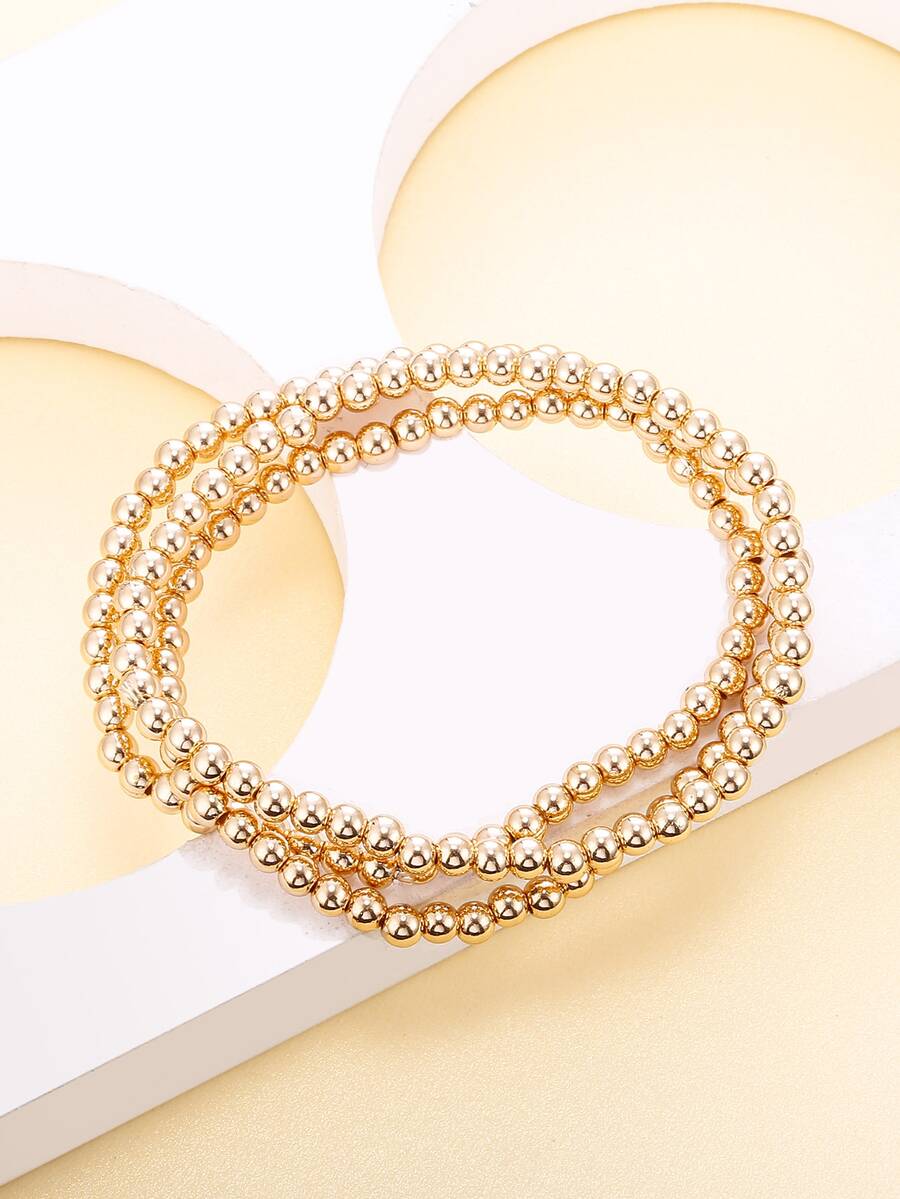 3pcs Minimalist Beaded Bracelet | SHEIN USA