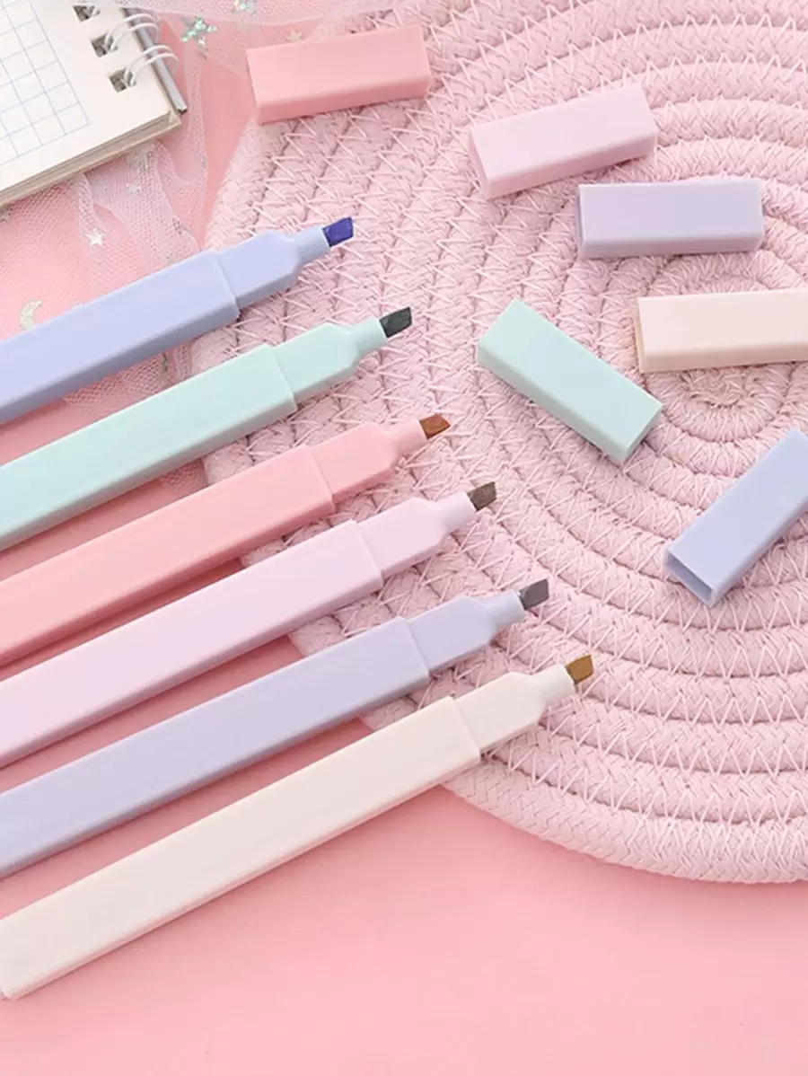 6pcs/set Soft Tip Highlighter Light Color Kawaii Marker Pen DIY Photo ...