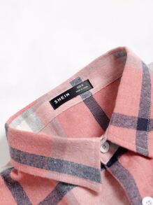 Manfinity Hypemode Men 1pc Plaid Flap Pocket Drop Shoulder Collar Shirt | SHEIN USA