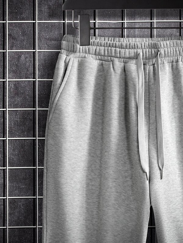 Manfinity Manfinity UrbanChill Men Solid Drawstring Waist Joggers ...