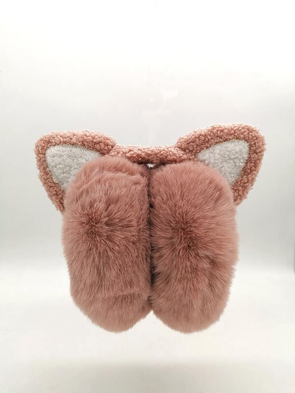 Girls Cartoon Ear Decor Fuzzy Earmuffs | SHEIN USA