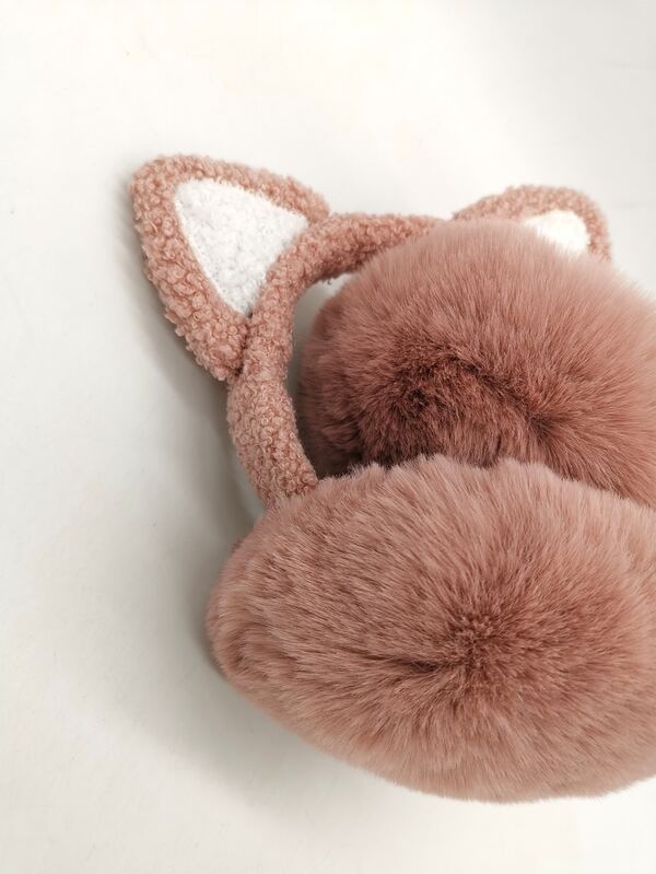 Girls Cartoon Ear Decor Fuzzy Earmuffs | SHEIN USA