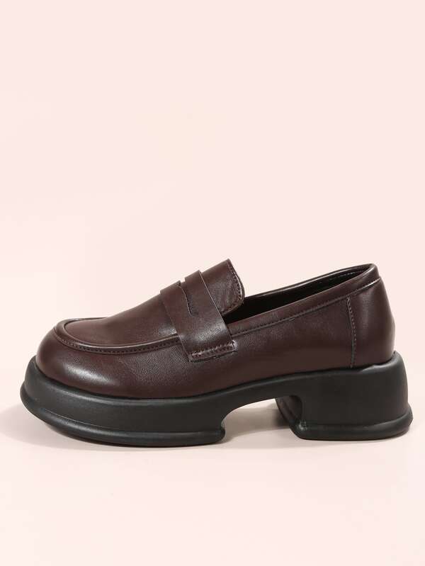 Minimalist Platform Penny Loafers | SHEIN USA