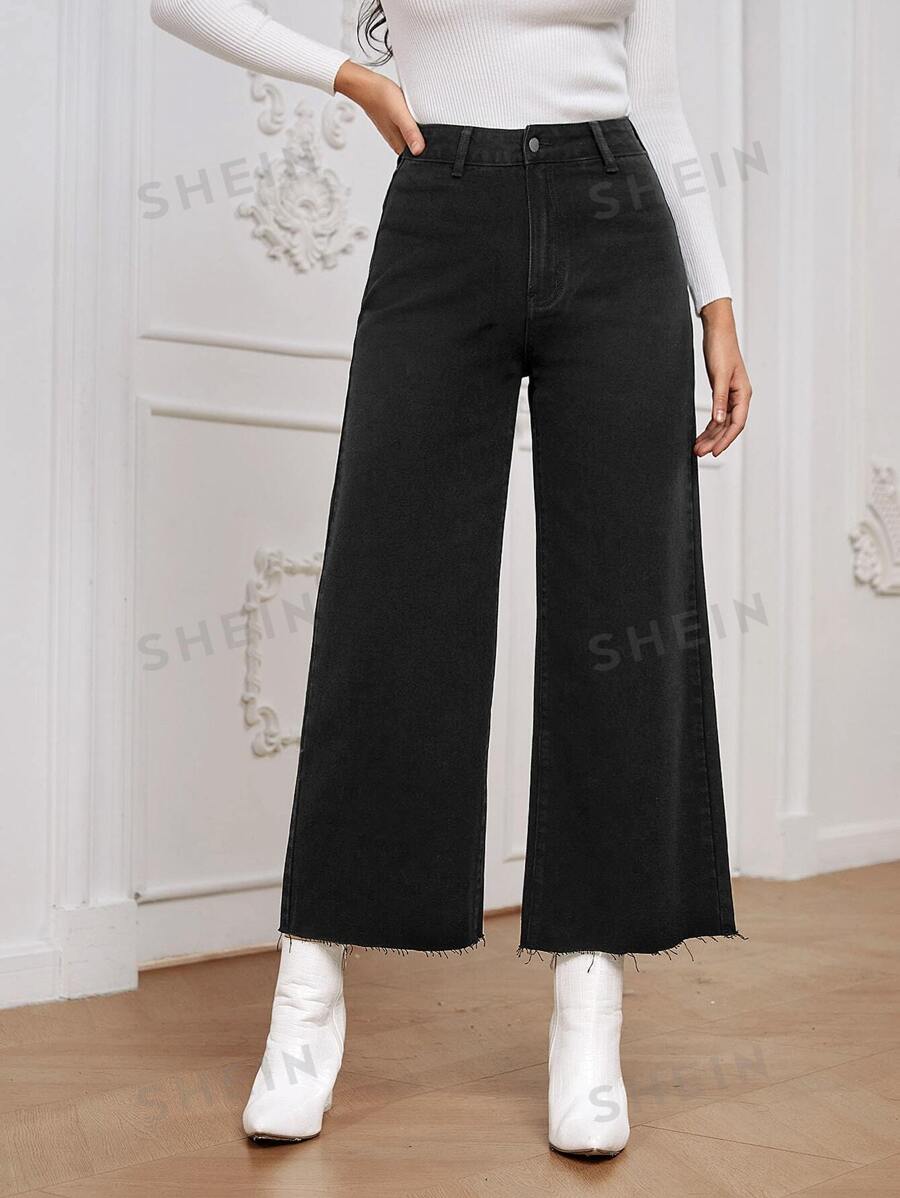 SHEIN Essnce High Waist Wide Leg Jeans | SHEIN UK