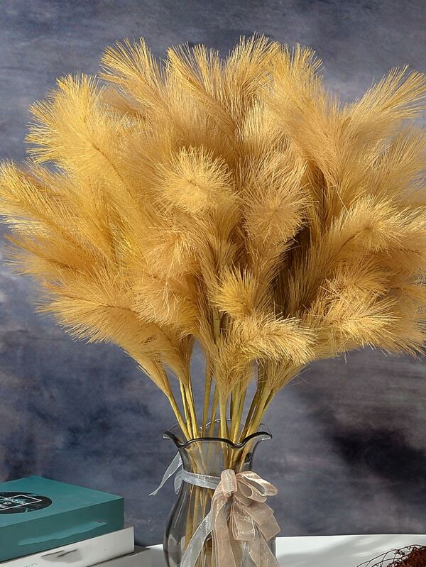 1pc Faux Pampas Grass, Large Fluffy Artificial Bulrush Reed Grass, For ...