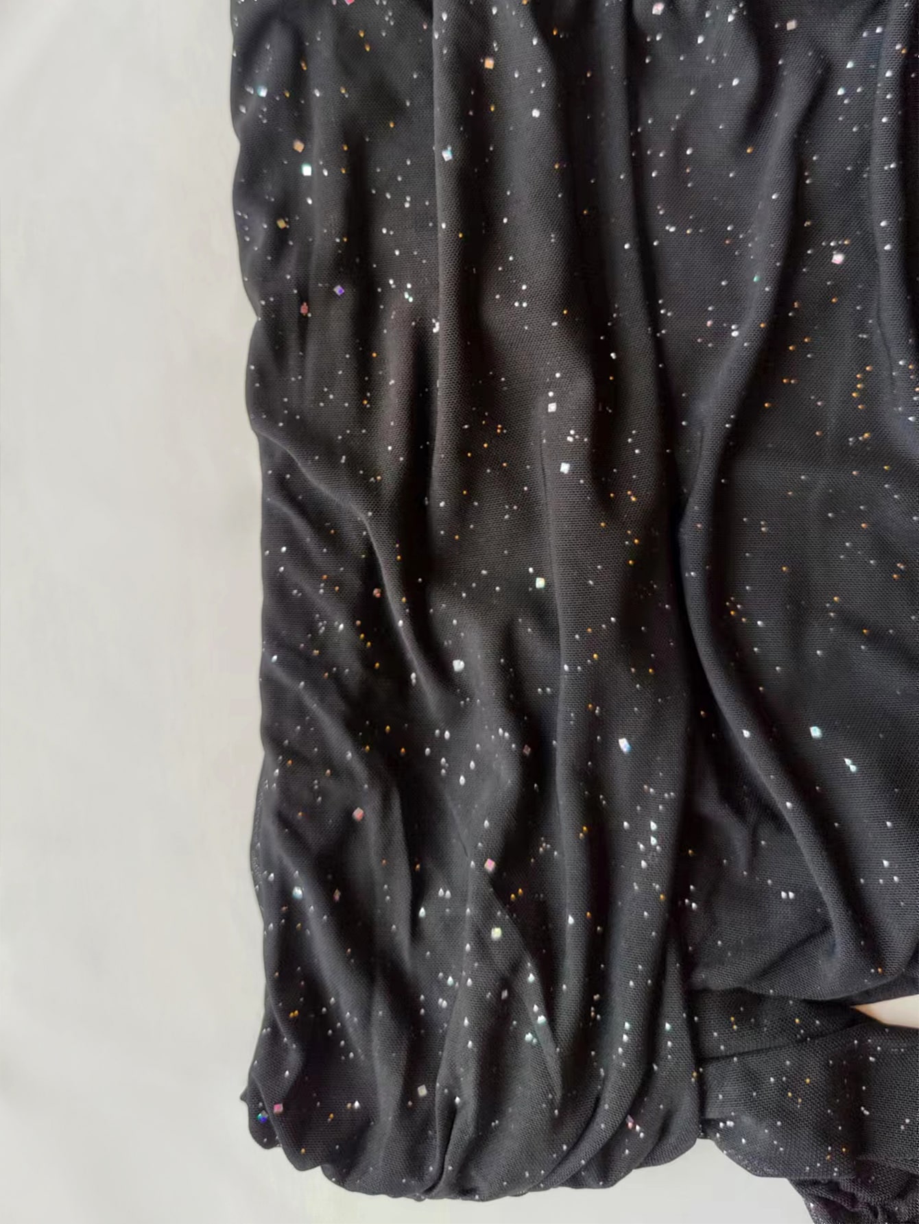 Joyfunear Off Shoulder Ruched Glitter Mesh Bodycon Dress | SHEIN