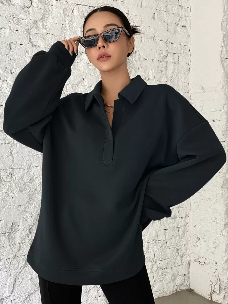 DAZY Solid Drop Shoulder Sweatshirt | SHEIN USA