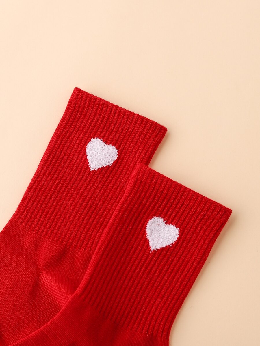 Heart Pattern Crew Socks | SHEIN USA