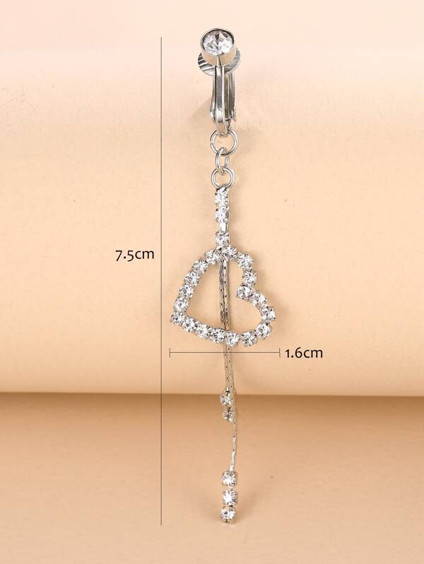 Perfect Piercing Rhinestone Heart Decor Navel Belly Cuff Copper Rainbow ...