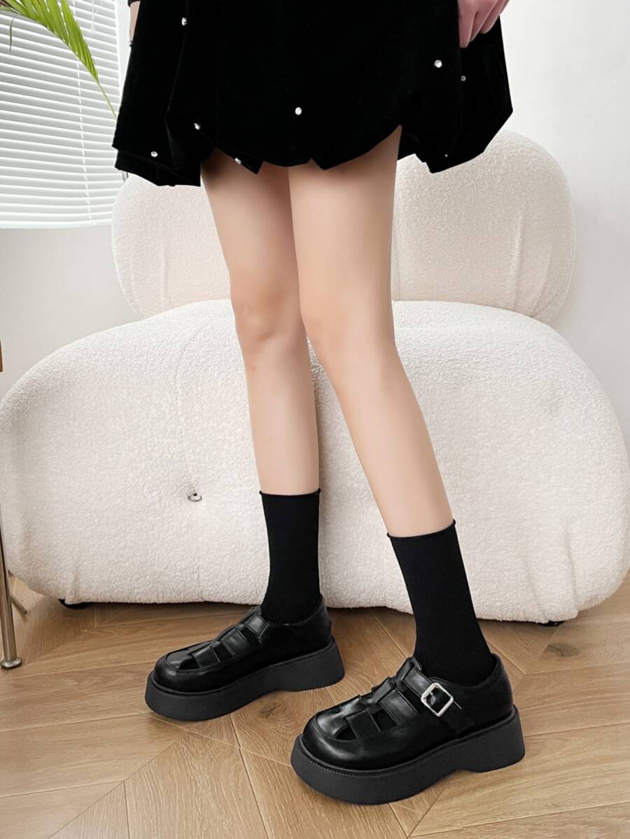 Cut Out Flatform Mary Jane Shoes | SHEIN USA