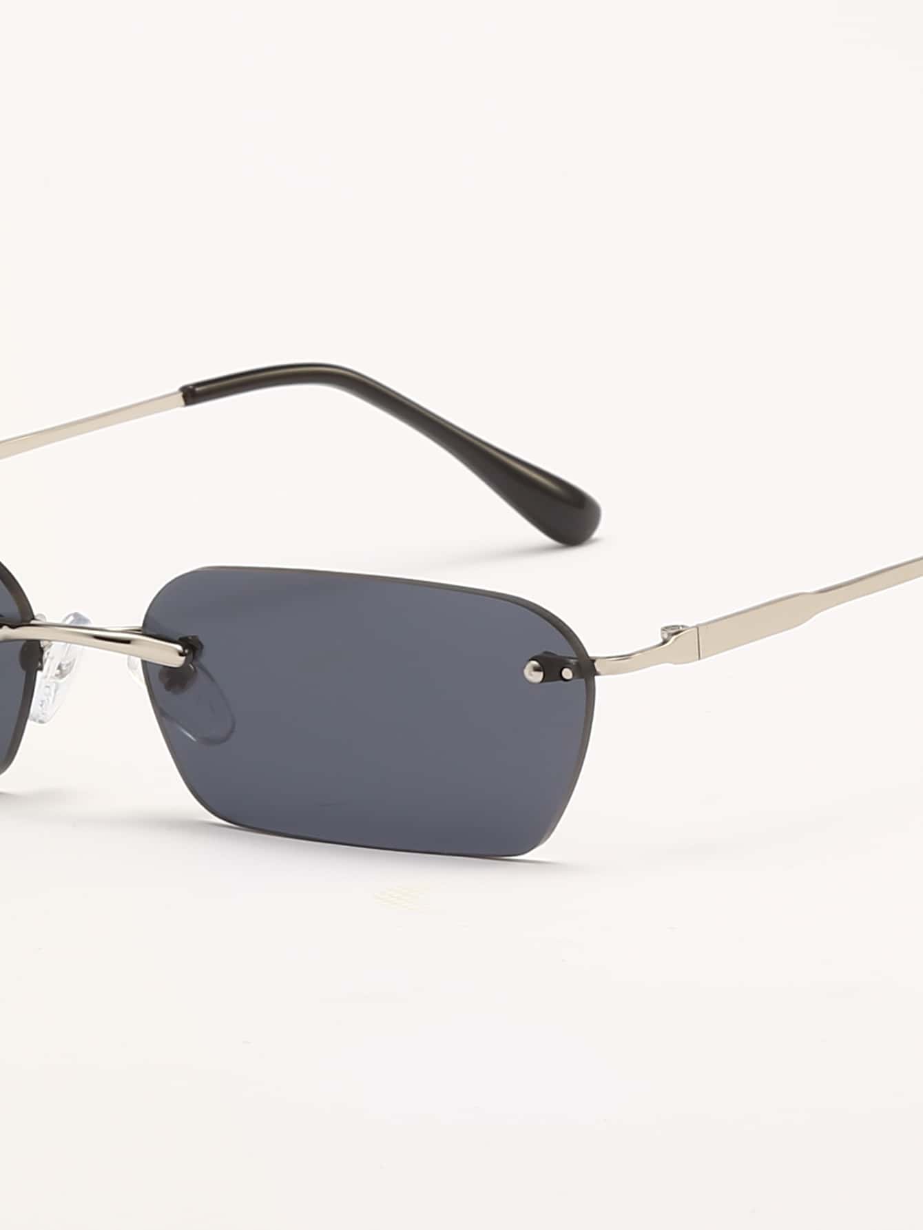 Rimless Square Frame Fashion Glasses | SHEIN USA