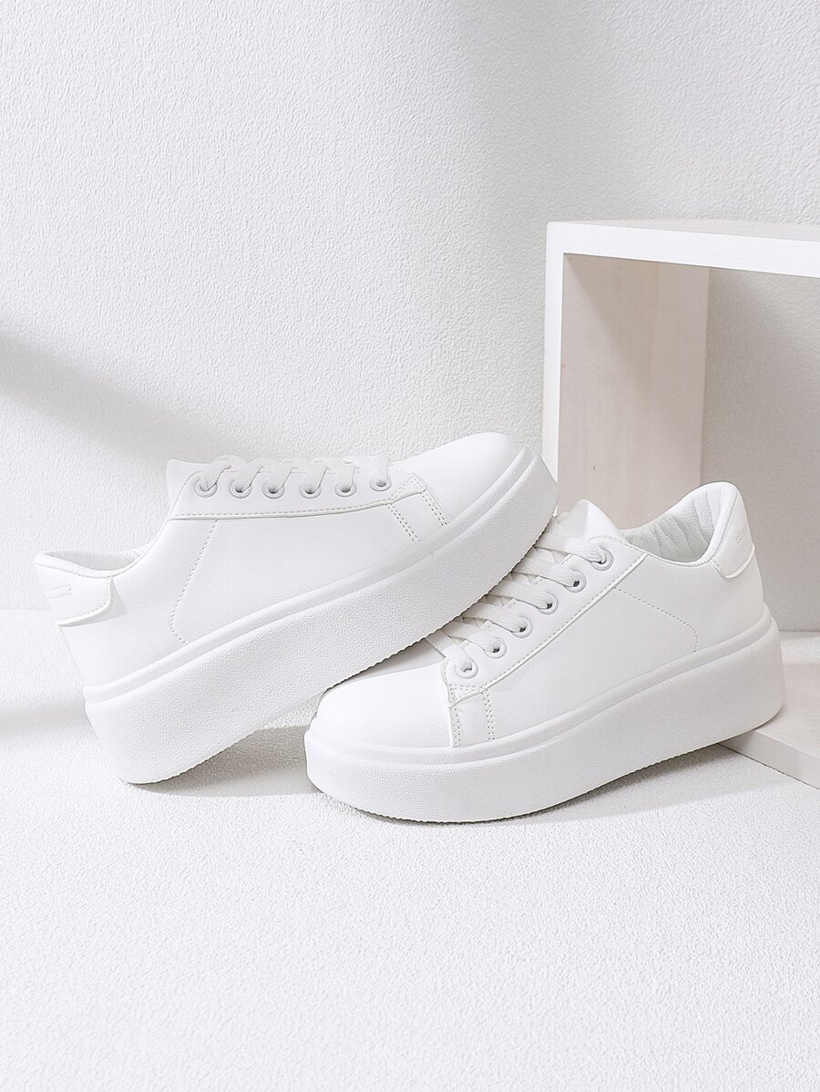Casual Outfits Spring White Shoes For Women, Ladies Platform Shoes ...