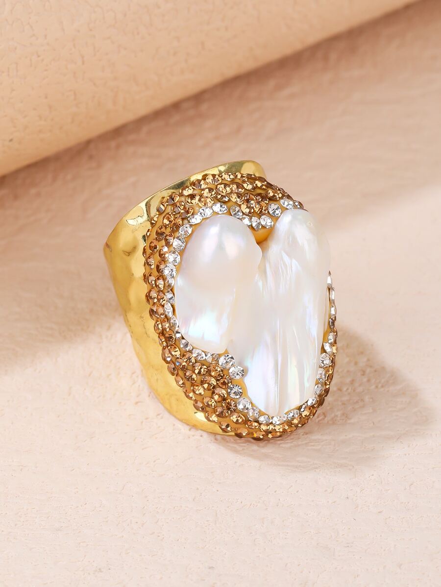 Rhinestone & Faux Pearl Decor Ring | SHEIN USA