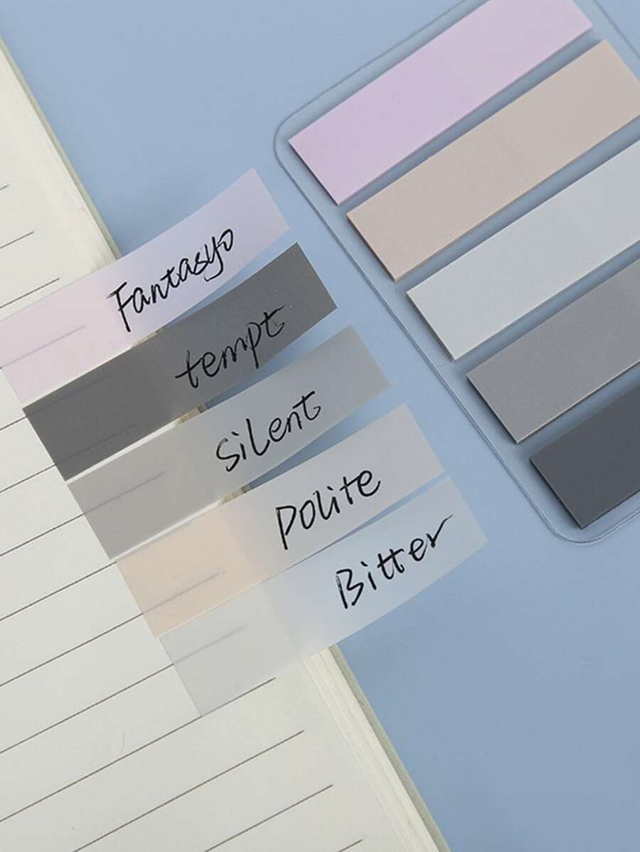 2 Sets Of Semi-Transparent PET Self-Adhesive Sticky Notes, Combination ...