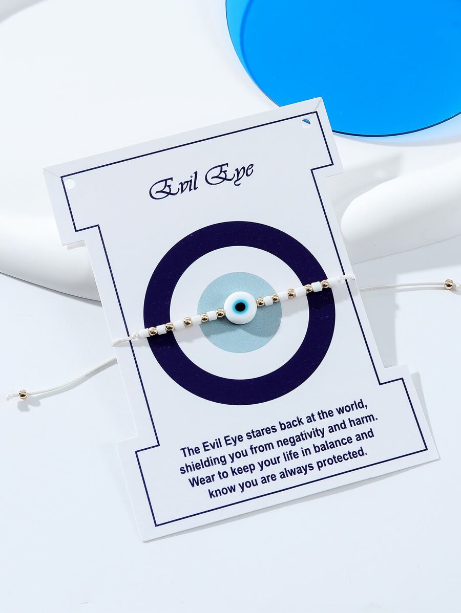 Evil Eye & Bead Decor Bracelet | SHEIN EUR