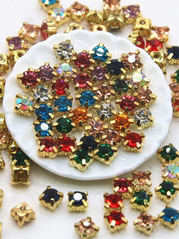 200pcs Rhinestone Design Random Color DIY Decoration, Modern Iron ...