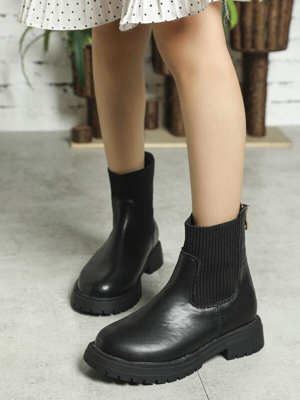 Girls Zipper Back Sock Boots | SHEIN USA