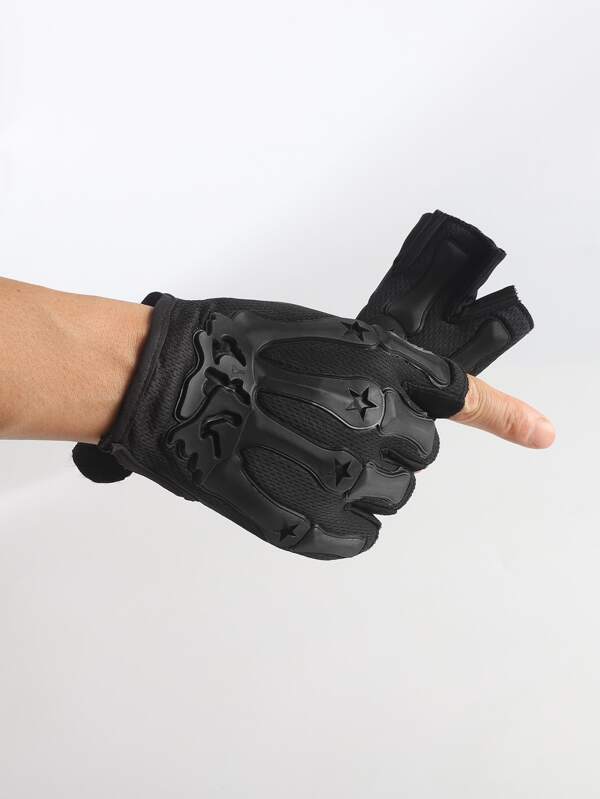 Men Skeleton Hand Decor Fingerless Gloves | SHEIN USA