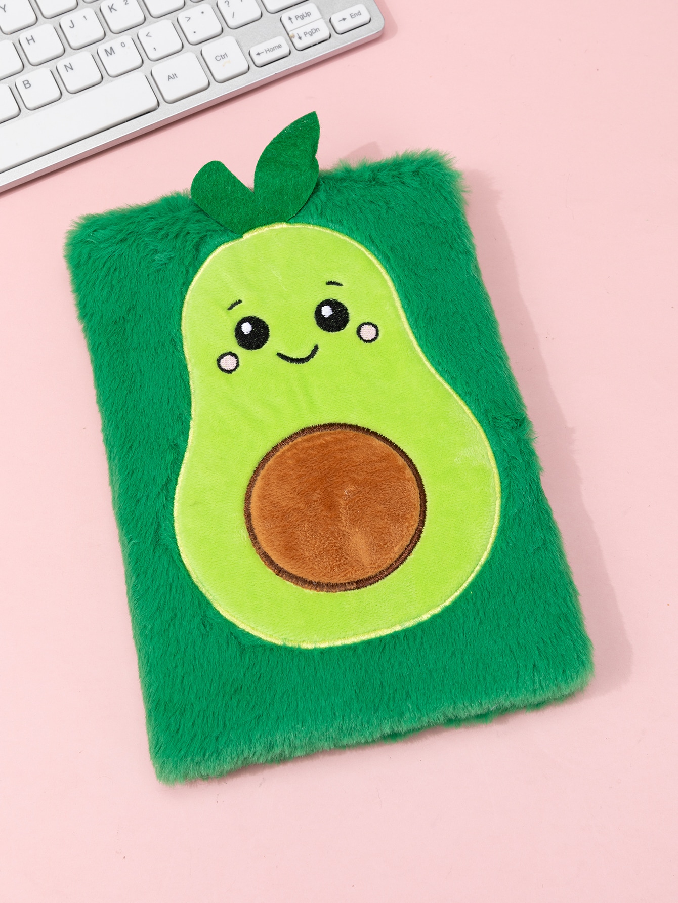1pc Avocado Detail Plush Notebook