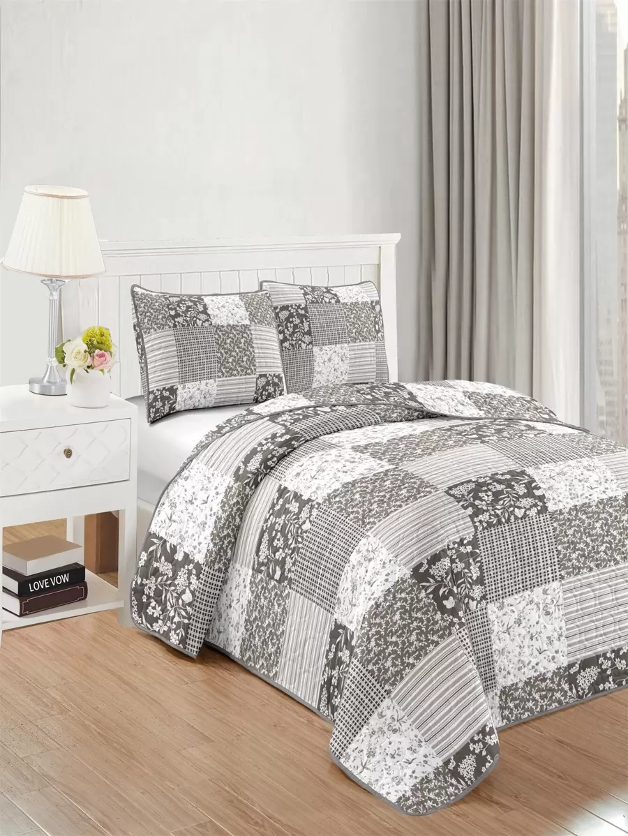 Ensemble de couvre-lit à motif patchwork | Mode en ligne | SHEIN FRANCE