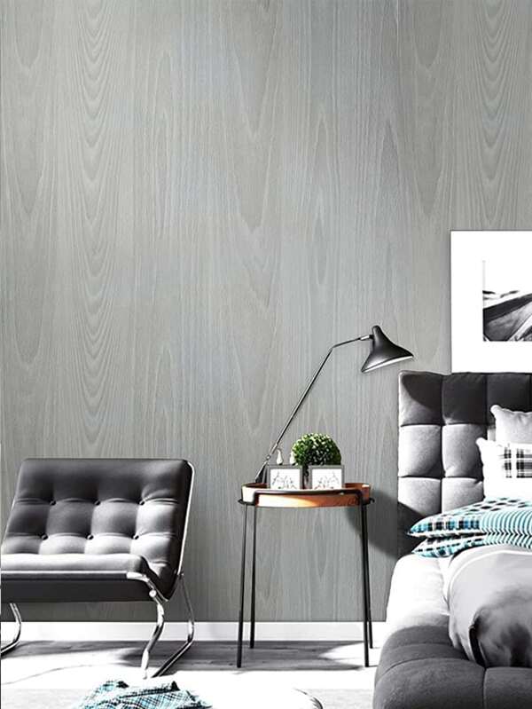 1pc Realistic Grey Wood Grain Wallpaper, Self Adhesive For Home ...