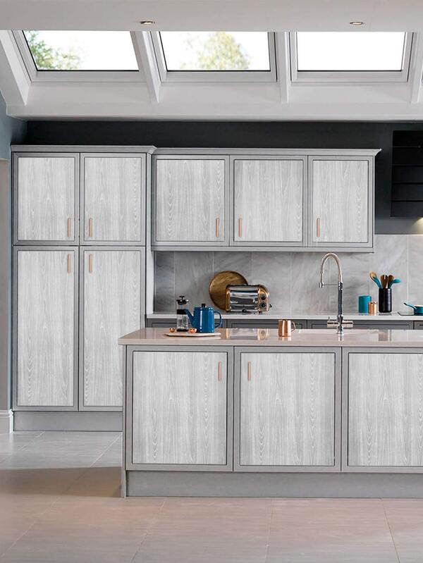 1pc Realistic Grey Wood Grain Wallpaper, Self Adhesive For Home ...