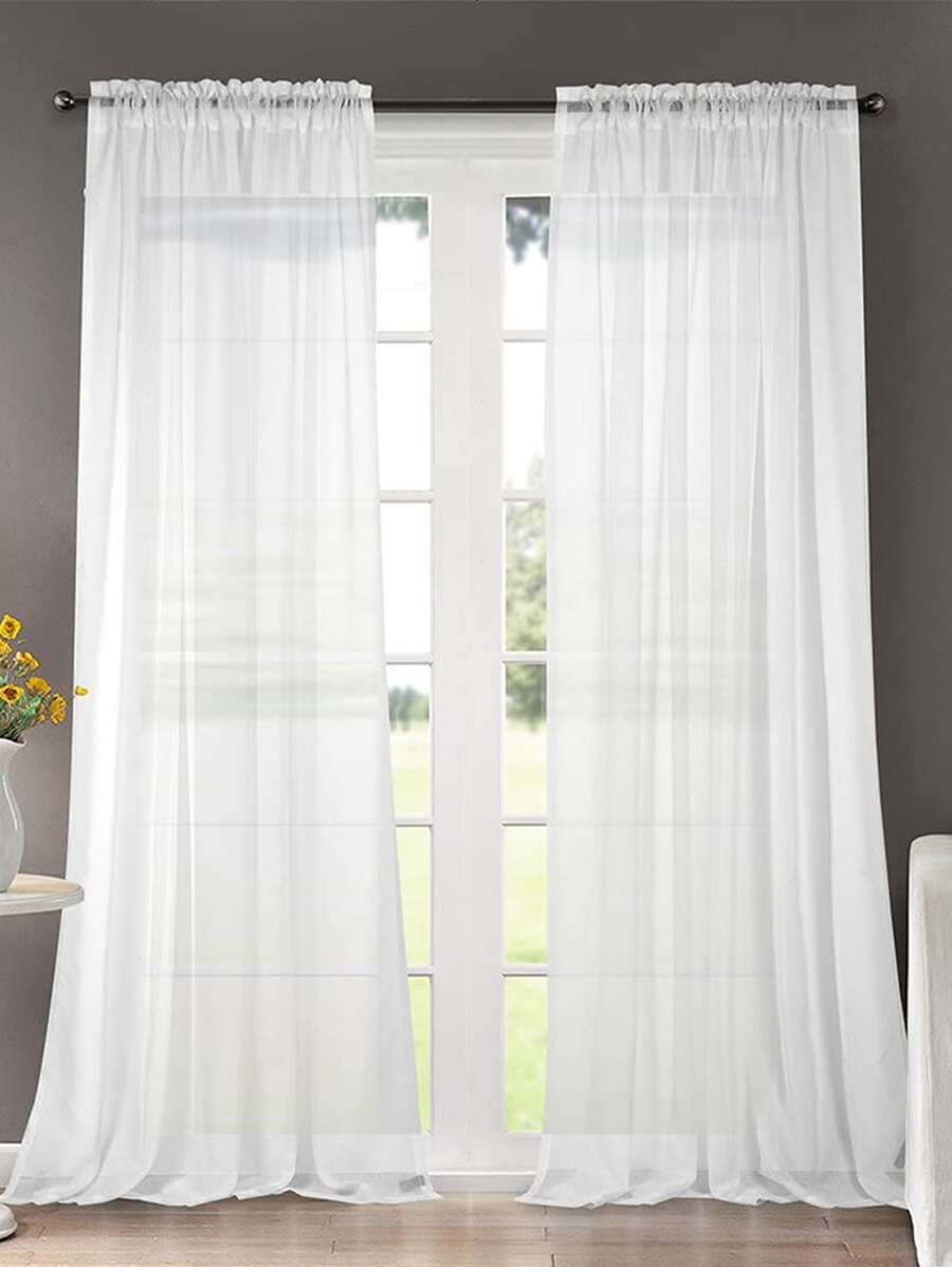 Solid Single Panel Sheer Curtain | SHEIN USA
