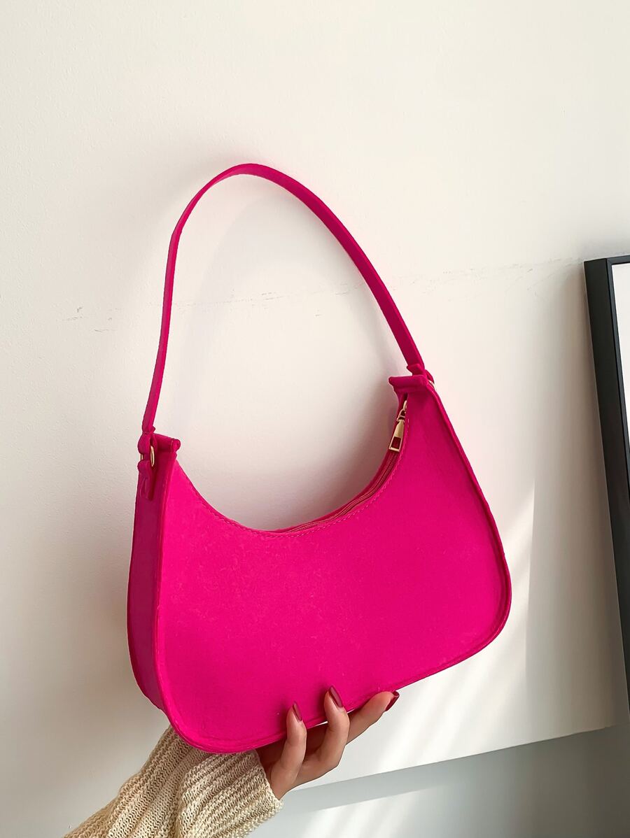 Minimalist Felt Hobo Bag | SHEIN USA