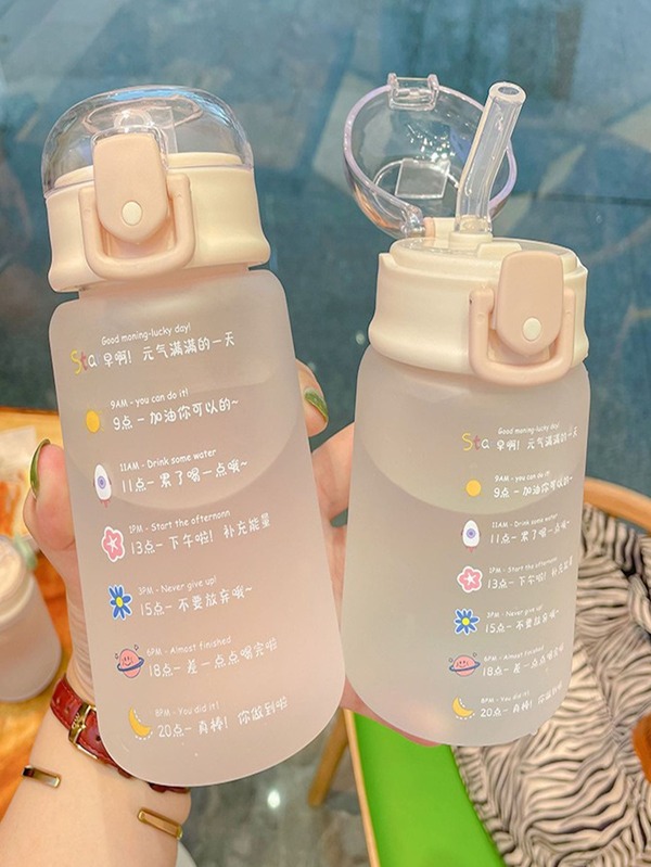 1pc Chinese Character Print Random Water Bottle | SHEIN USA