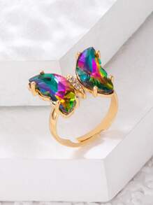 imoli Rhinestone Butterfly Decor Ring | SHEIN USA