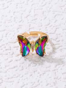 imoli Rhinestone Butterfly Decor Ring | SHEIN USA