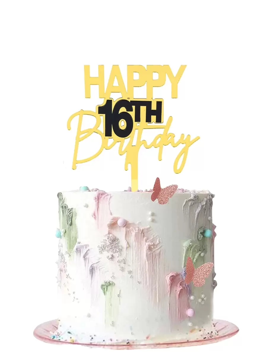 1pc Happy Birthday 16th Cake Topper | SHEIN UK
