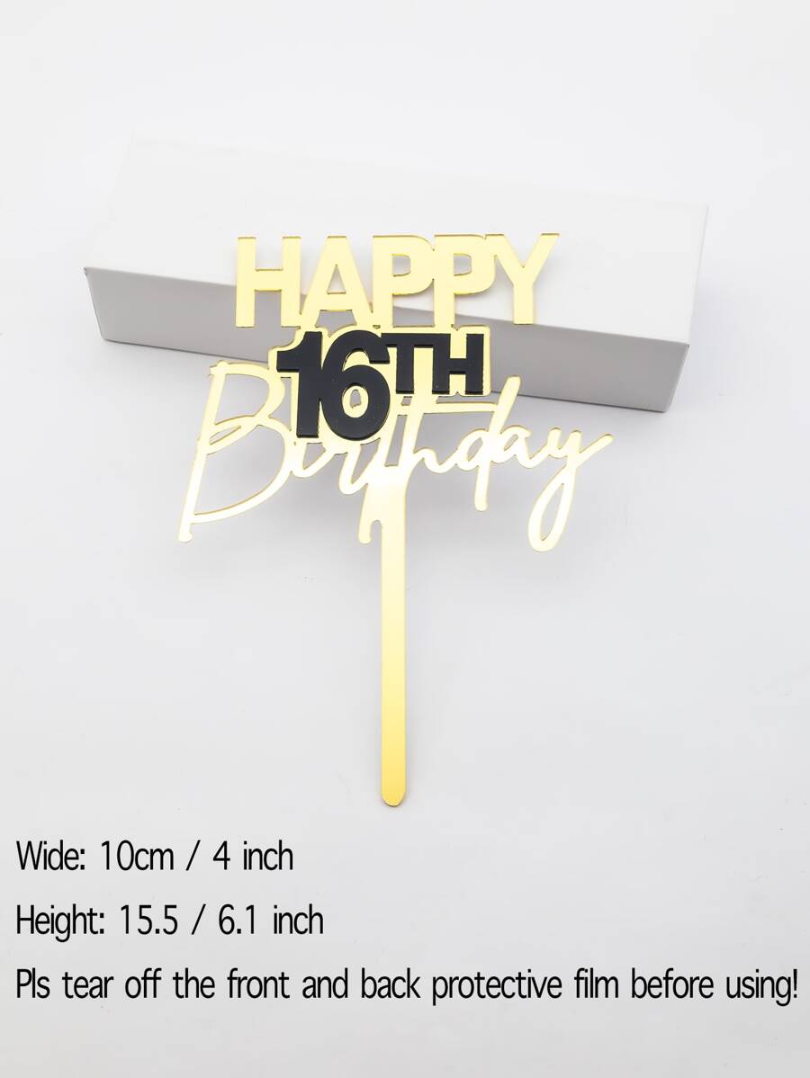 1pc Happy Birthday 16th Cake Topper | SHEIN UK