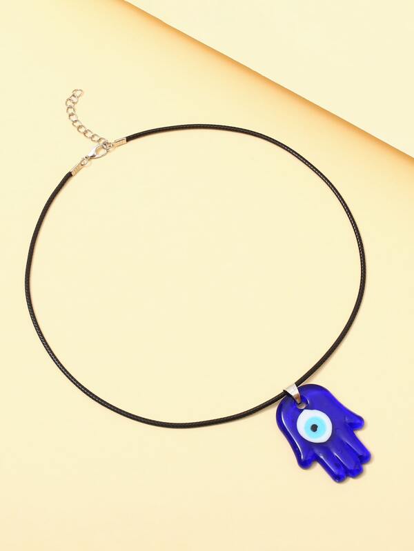 Evil Eye & Hamsa Hand Charm Necklace | SHEIN USA