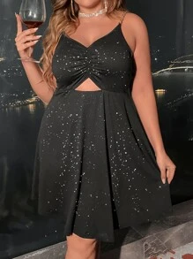 SHEIN Clasi Plus Cut Out Front Ruched Cami Dress | SHEIN USA