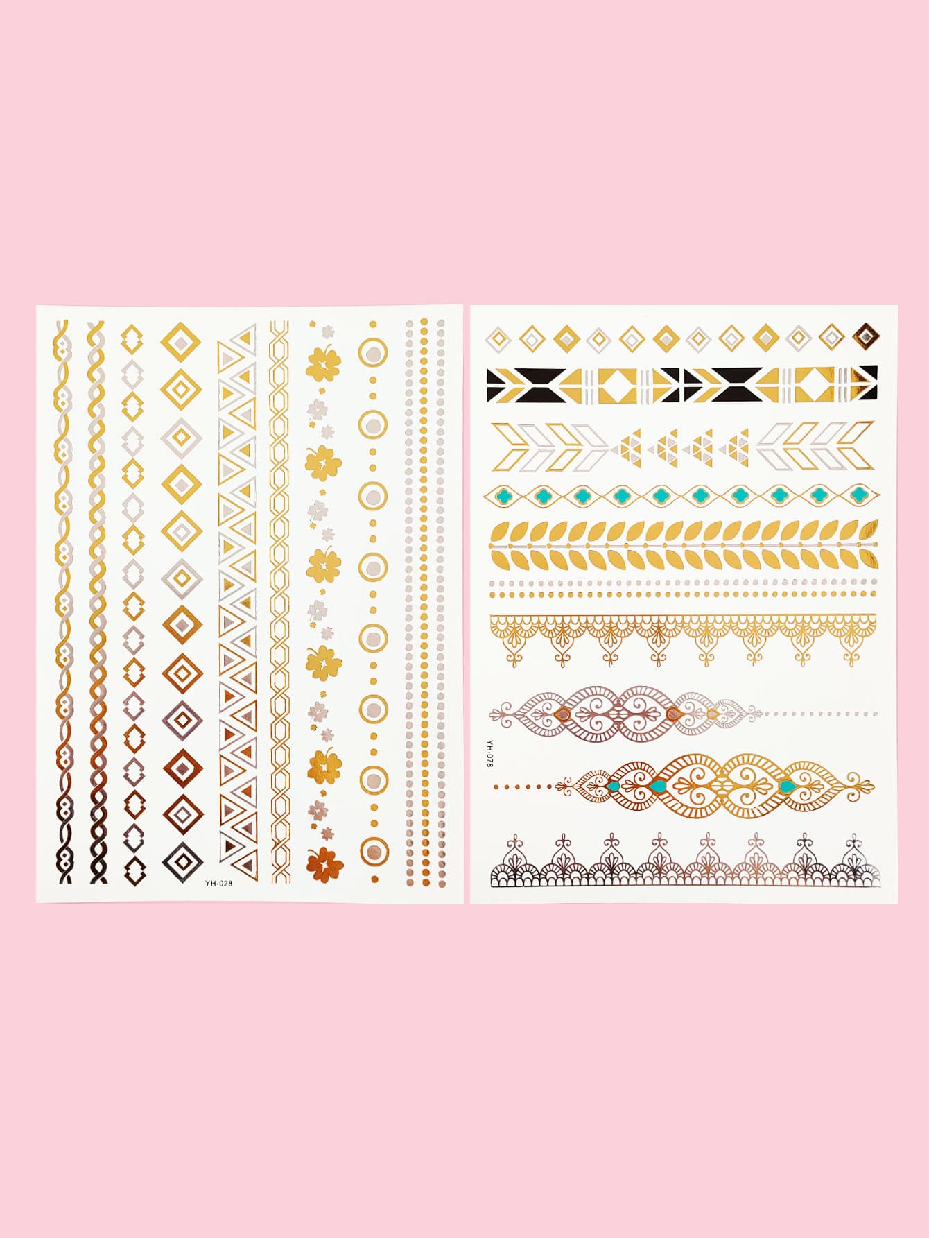 Tattoo Sticker Kits ,2 Sheets Geometric Pattern Temporary Tattoos For ...