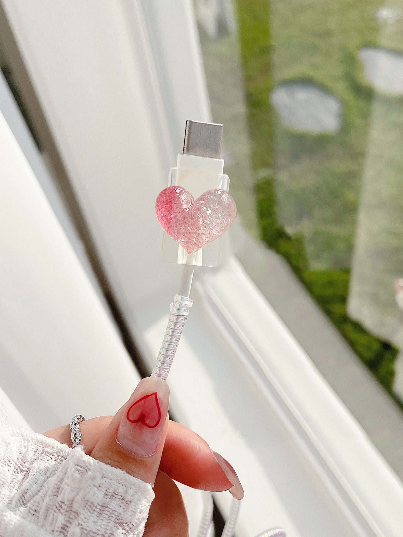 Heart Decor Data Cable Protector