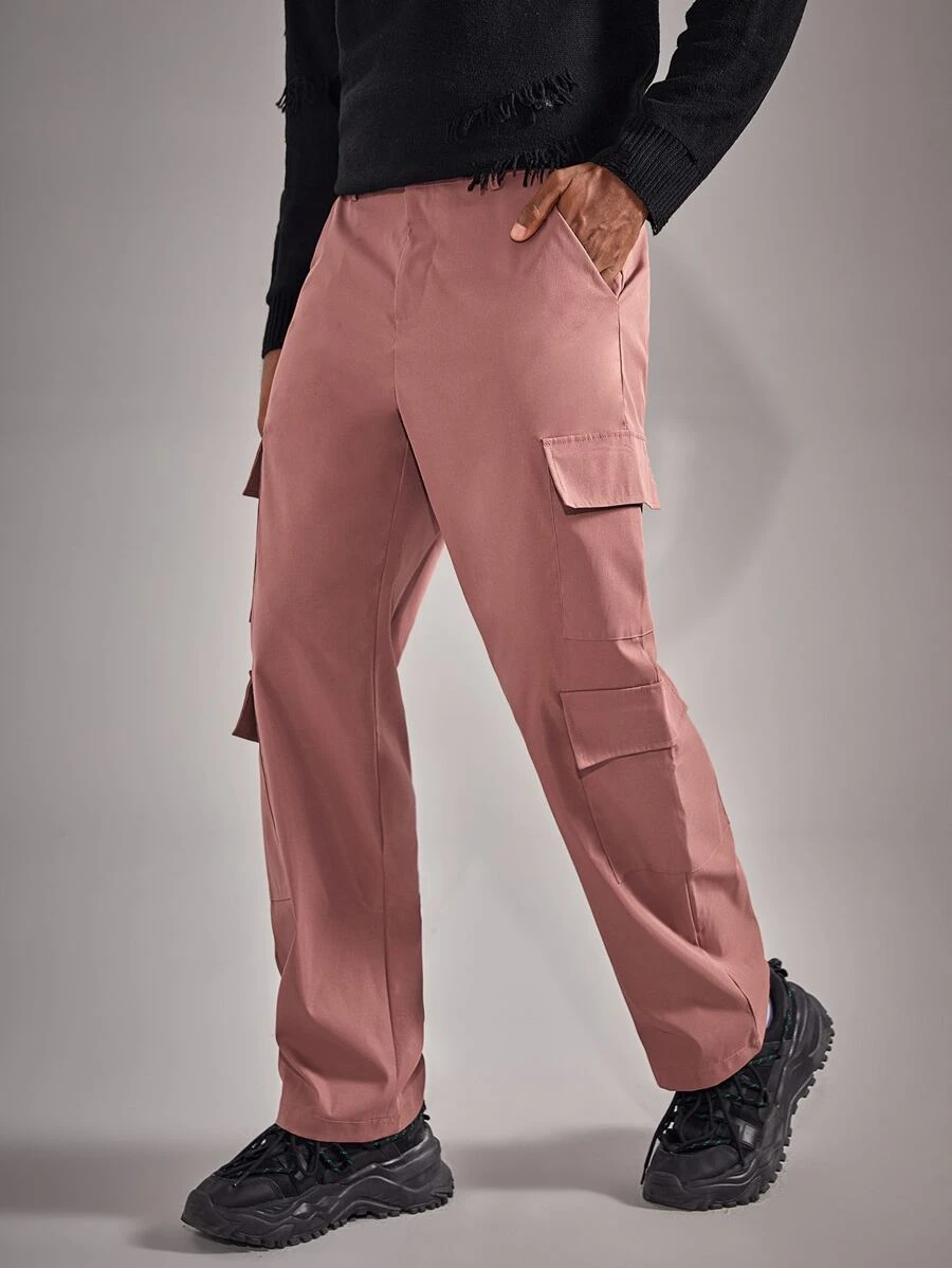 ROMWE MEN Guys Flap Pocket Cargo Pants | SHEIN USA