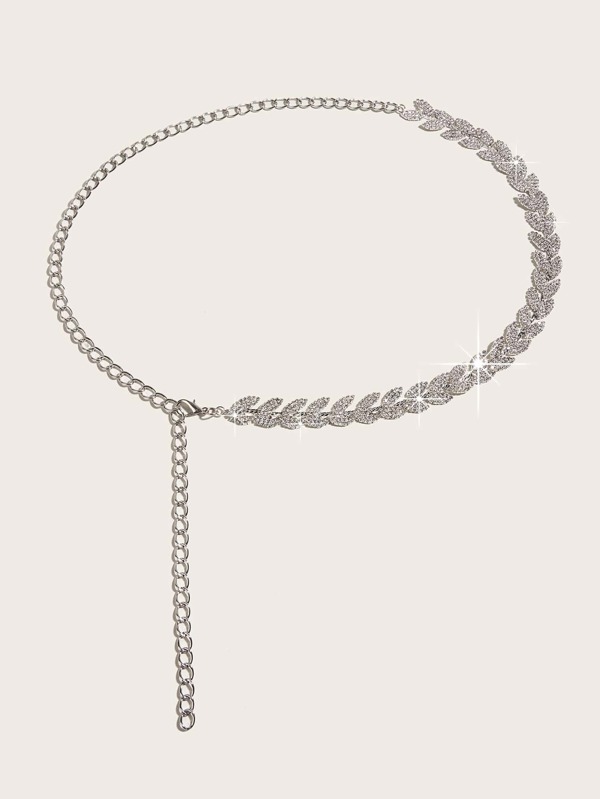 Rhinestone Leaf Decor Chain Belt | SHEIN UK