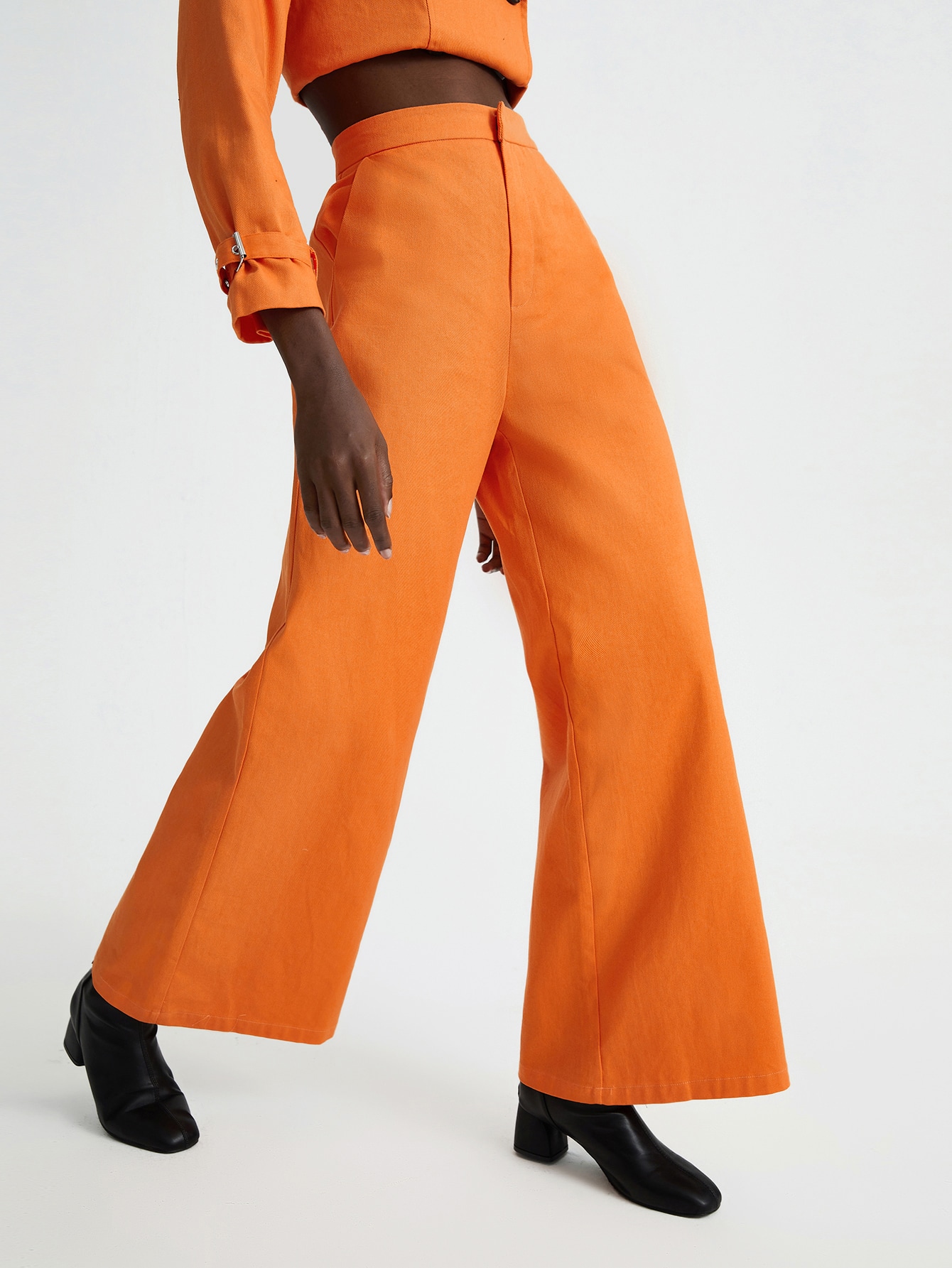 VB Collection Solid Wide Leg Suit Trousers | SHEIN UK