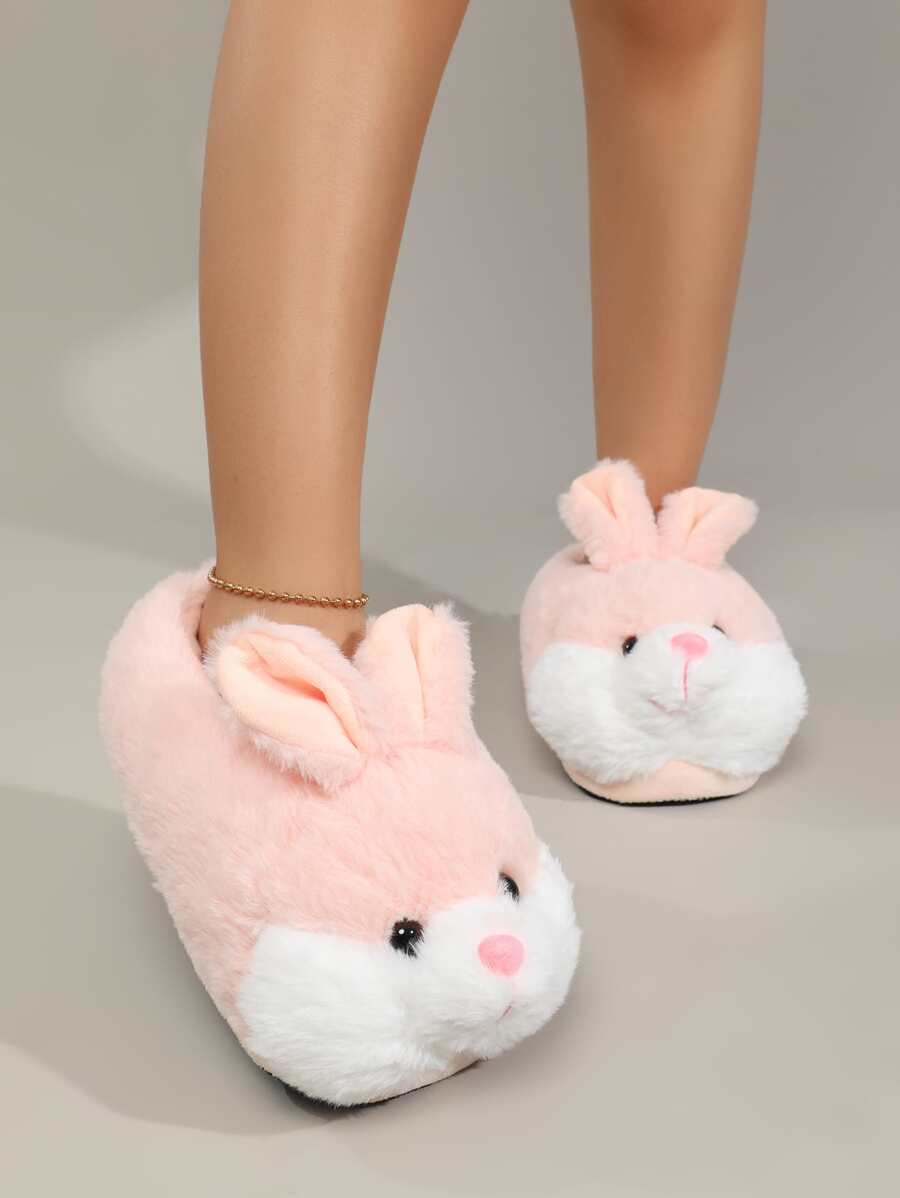 Cute Pink Rabbit Design Slippers | SHEIN USA