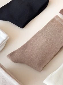 6pairs Solid Crew Socks | SHEIN USA