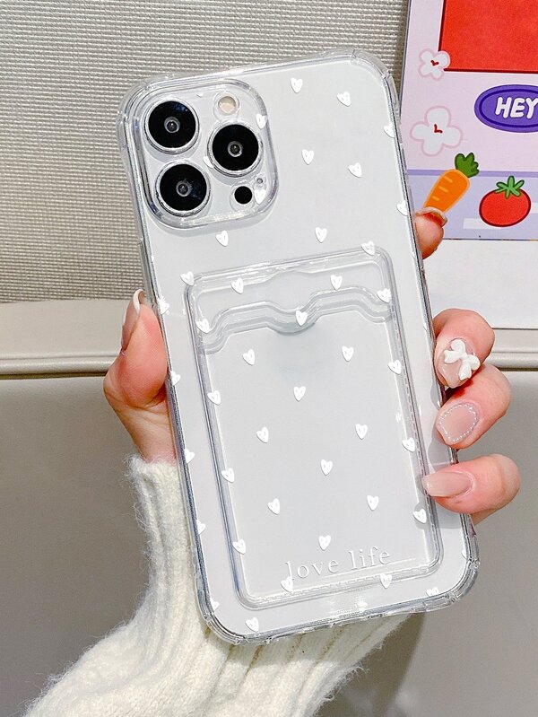 Hartpatroon Kaartsleuf Telefoonhoesje Compatibel met iPhone 15/15Pro/15Plus/15Promax | SHEIN ...