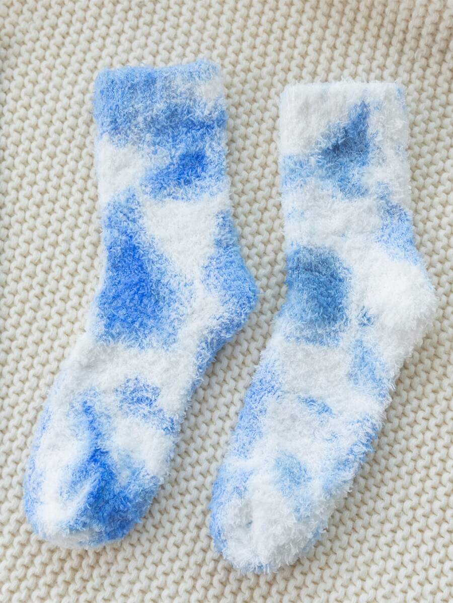 Tie Dye Fuzzy Crew Socks | SHEIN USA
